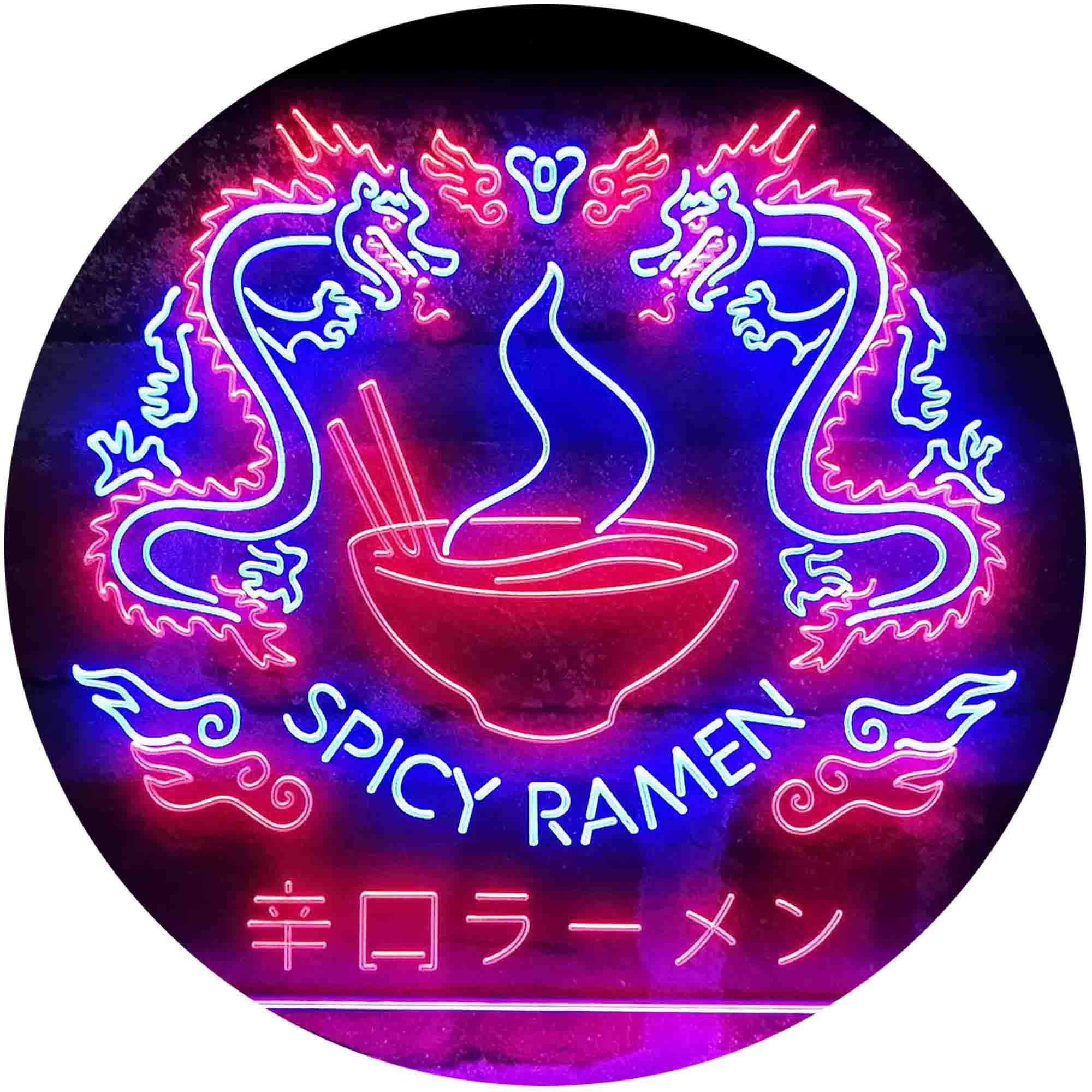 ADVPRO Spicy Dragon Ramen Japan Food Dual Color LED Neon Sign Blue & Red 16 x 12 Inches st6s43-i3961-br