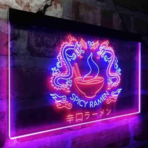 ADVPRO Spicy Dragon Ramen Japan Food Dual Color LED Neon Sign Blue & Red 16 x 12 Inches st6s43-i3961-br