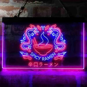 ADVPRO Spicy Dragon Ramen Japan Food Dual Color LED Neon Sign Blue & Red 16 x 12 Inches st6s43-i3961-br