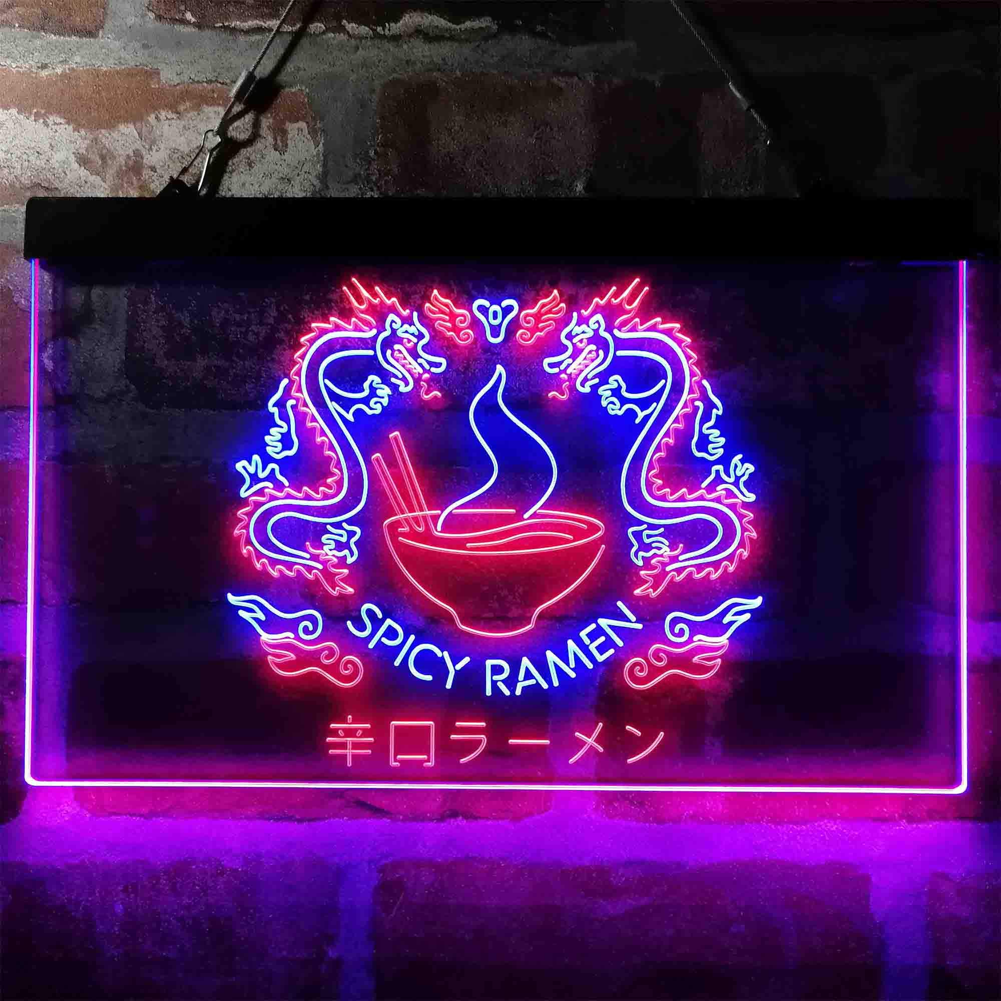 ADVPRO Spicy Dragon Ramen Japan Food Dual Color LED Neon Sign Blue & Red 16 x 12 Inches st6s43-i3961-br