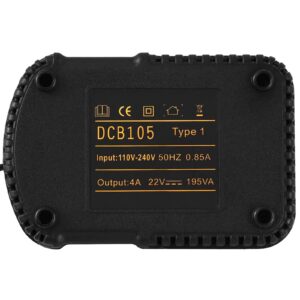 DCB105 Charger Compatible with Dewalt 12V/20V Lithium Battery DCB101 DCB115 DCB107 DCB105 DCB203 DCB204 DCB206 DCB201 DCB120 DCB127