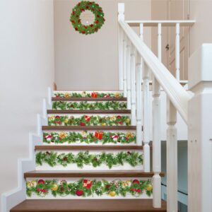 amazing wall christmas printed stairs self adhesive decoration wall sticker 6pcs