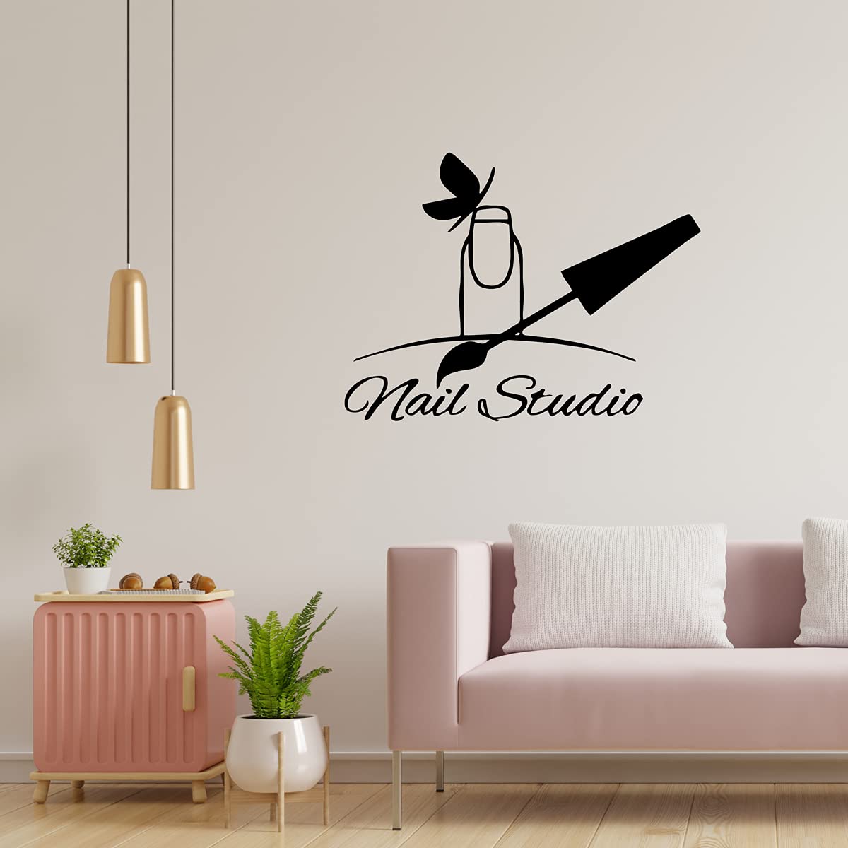 SmileArt Nail Studio Home Decoration Accessories Wall Stickers for Women for Living Room Beauty Salon Bedroom Home Decor