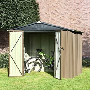 Catrimown 8' x 6' Outdoor Storage Sheds, Metal Utility Storage House for Backyard Patio Furniture Garden Lawn Tool, with Lockable Door