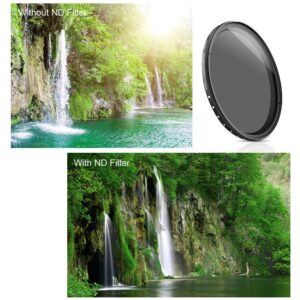 K&F Concept 46mm ND2-ND400(1-9 Stop) Filter, Variable ND Filter(Neutral Density), Ultra-Slim/Nano Coating, for Camera Lens