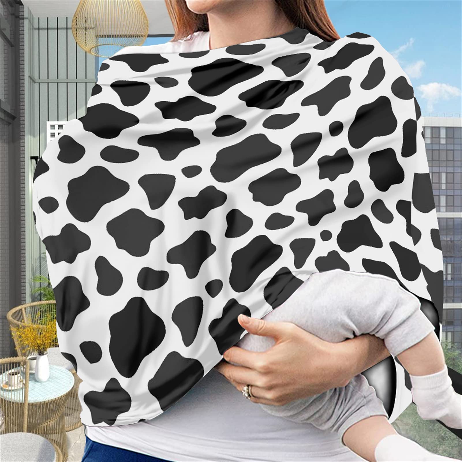 Belidome Cow Print Stretchy Car Seat Covers for Boys Girls Baby Car Seat Cover Gift for Women Mom