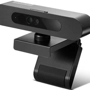 Lenovo 500 FHD Webcam, 1080p, Teleconferencing Video Camera for Desktop & Laptop PCs, Windows Hello, Digital Zoom, Wide-Angle Tilt/Pan, Privacy Shutter, USB-C, GXC0X89769, Black