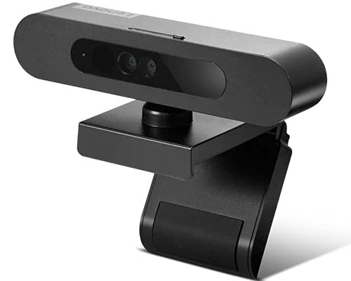 Lenovo 500 FHD Webcam, 1080p, Teleconferencing Video Camera for Desktop & Laptop PCs, Windows Hello, Digital Zoom, Wide-Angle Tilt/Pan, Privacy Shutter, USB-C, GXC0X89769, Black