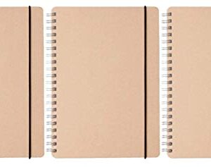 Mujirushi Recycle Paper Double-ring Dot Grid Notebook - A5, 70 sheets, with rubber strip 3set