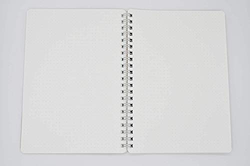 Mujirushi Recycle Paper Double-ring Dot Grid Notebook - A5, 70 sheets, with rubber strip 3set