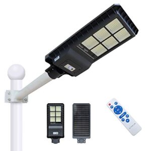 300w solar street light floodlights dusk to dawn,parking lot lights 20000mah iron phosphate battery led outdoor lighting,24000lm light/pir motion sensor for garage,patio,garden,driveway