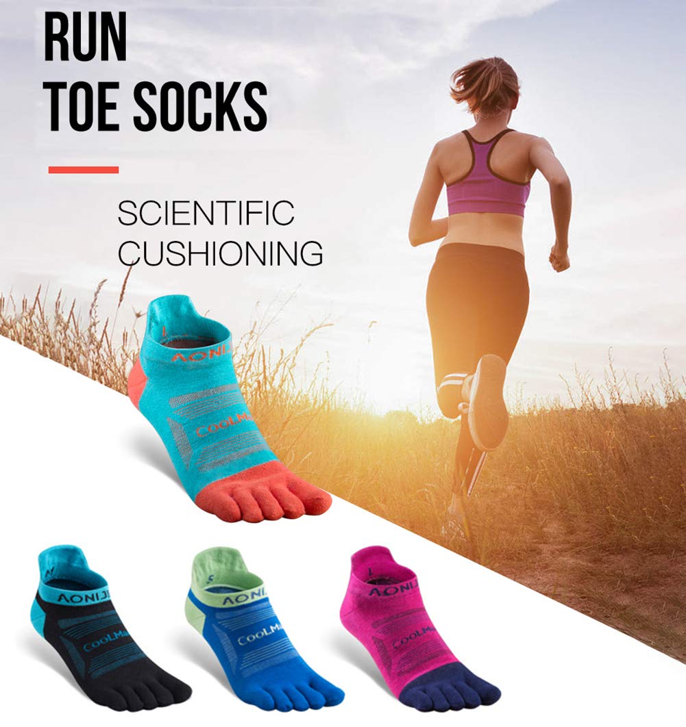 AONIJIE Toe Socks for Men and Women High Performance Athletic Five Finger Socks Soft,Comfortable and Breathable, Ankle-Medium