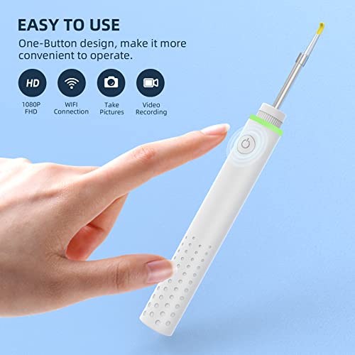 Ear Scope, Ear Wax Removal Tool Camera Wireless Otoscope 1080P Ear Cleaner Camera, Otoscope with Light Ear Wax Remover, Ear Endoscope Compatible with iPhone iPad Android