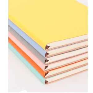 MicroGu A5 College Ruled Notebooks Softcover Classic Lined Journal Notebooks for Work Writing Office Notebooks Faux Leather Colorful 8.1 × 5.6 inches, 2 Pack