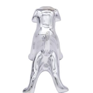 Nayothecorgi Beagle Dog Statue - Metallic Silver Standing Ceramic Dog Statue - Decorative Dog Sculpture for Garden or Home Décor - Beagle Dog Outdoor Statue - (11.5” x 7.0” x 4.5”)