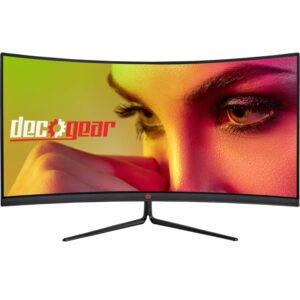 deco gear dgvm29pb 29-inch 2560x1080 100hz va curved gaming monitor, 4ms response time, 3000:1 contrast ratio, srgb, ntsc 85, dci-p3, and adobe rgb color accurate