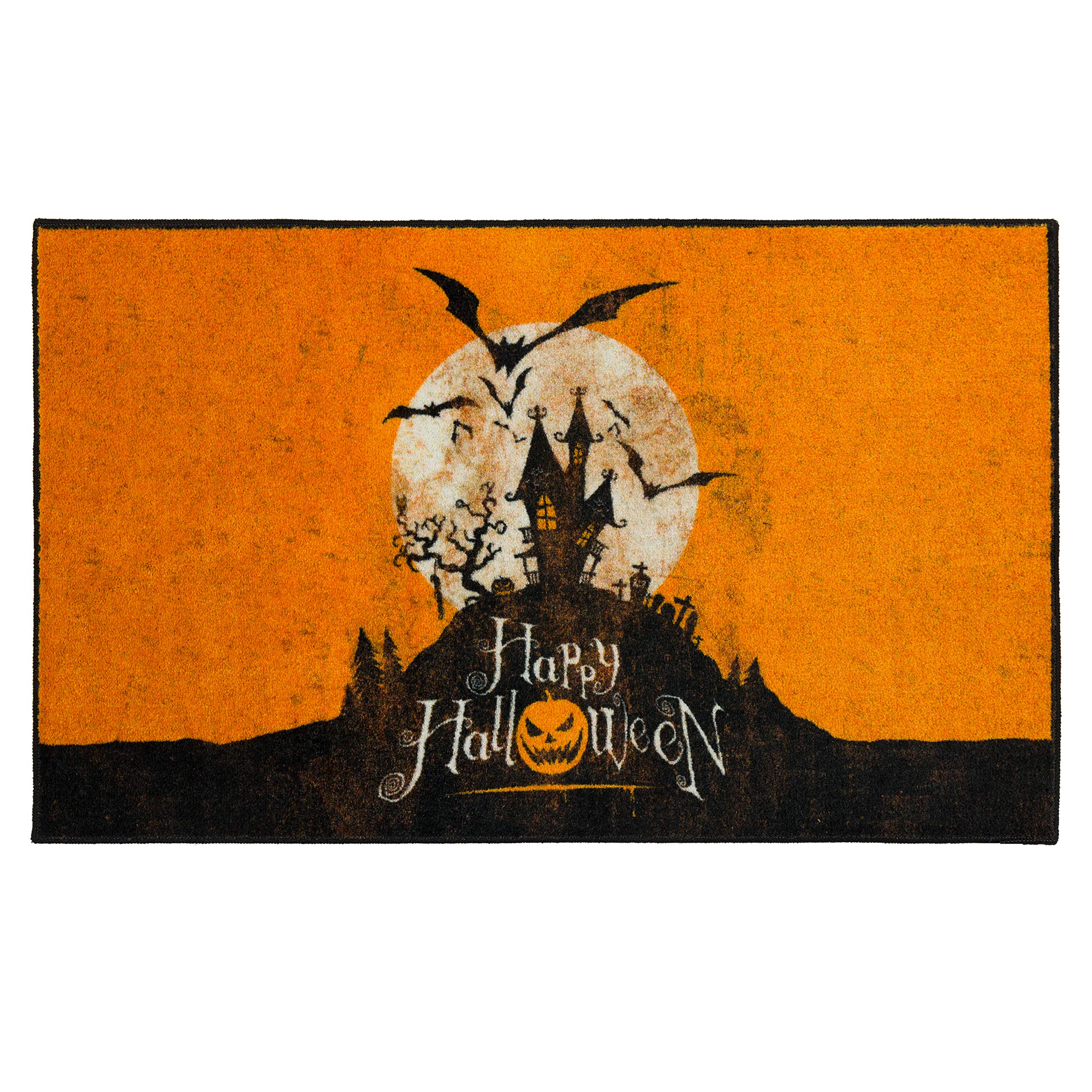 Mohawk Home Halloween Kitchen Mat, Halloween Hill Orange (2' x 3' 4")