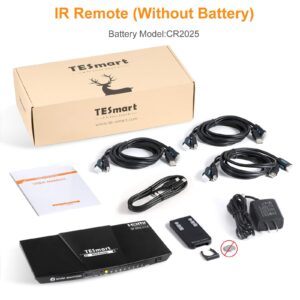 TESmart HDMI and USB C KVM Switch 4 Port Box, UHD 4K@60Hz RGB 4:4:4, USB 2.0 Hub, Stereo Audio, Hotkey, Button Switching, PC Keyboard Mouse Switcher for 3 HDMI and 1 USB-C Computers with 5ft Cables