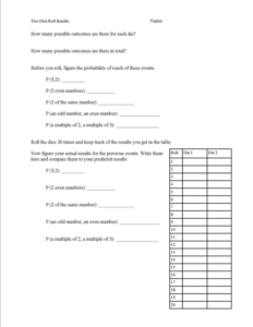 probability worksheet pack