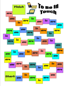 present tense to be: in touch board game