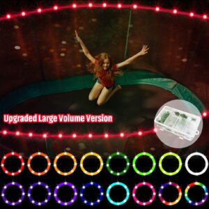 【upgraded large volume&longer version】 led trampoline lights，remote control trampoline rim led light for 12ft trampoline, c battery box, 16 color change, waterproof, bright to play at night outdoors