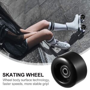 VOSAREA 4Pcs Shoe Wheel Skates Accessories Skating Wheels ice Skates Wheel Roller bladse Wheels Wheel with Bearing Skates Bearings Wheels Inline Hockey Wheels pu Double Row Skateboard