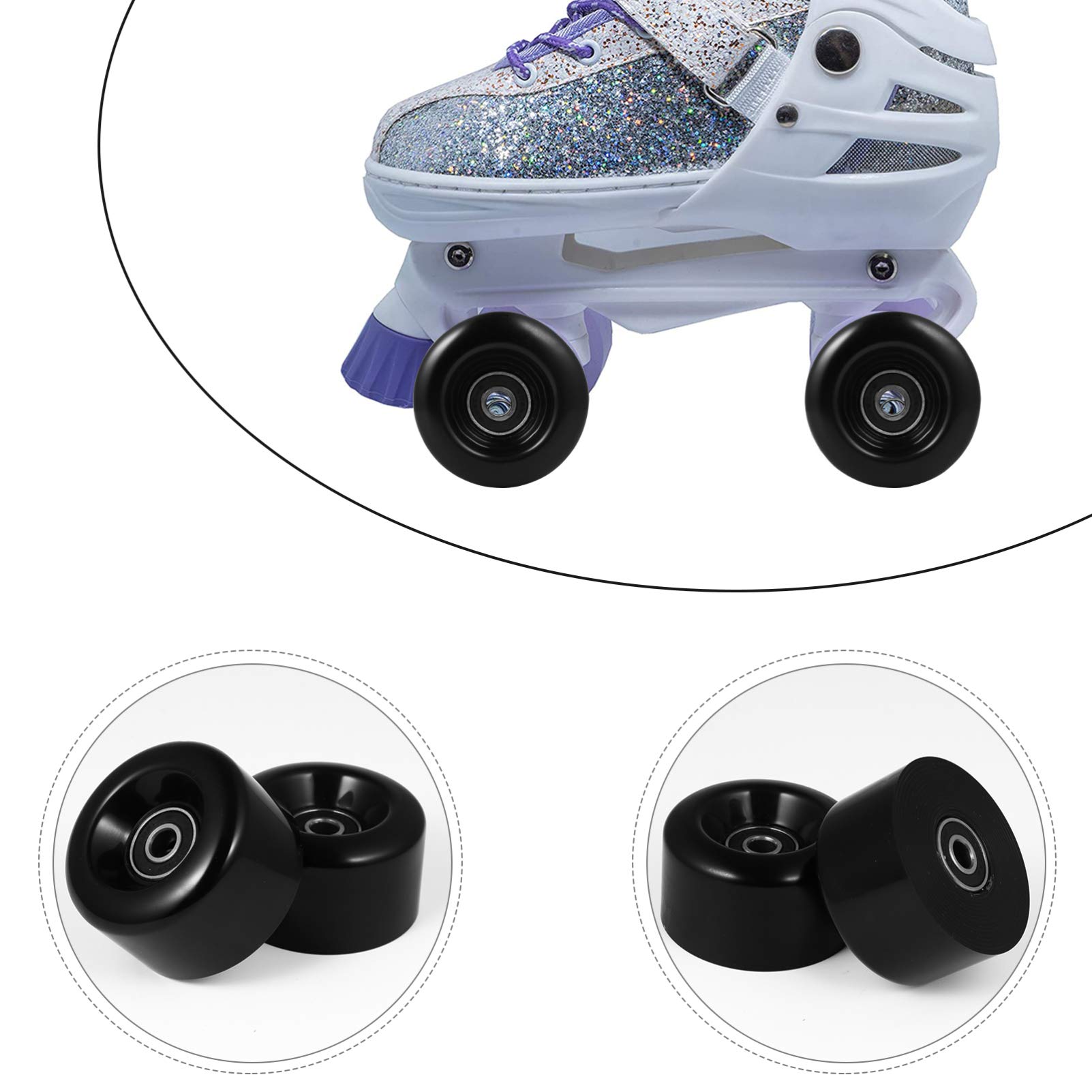 VOSAREA 4Pcs Shoe Wheel Skates Accessories Skating Wheels ice Skates Wheel Roller bladse Wheels Wheel with Bearing Skates Bearings Wheels Inline Hockey Wheels pu Double Row Skateboard