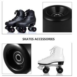 VOSAREA 4Pcs Shoe Wheel Skates Accessories Skating Wheels ice Skates Wheel Roller bladse Wheels Wheel with Bearing Skates Bearings Wheels Inline Hockey Wheels pu Double Row Skateboard