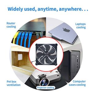 USB Computer Fan 120mm Cabinet Fan for Electronics DC 5 Volt Computer Fan Quiet USB Cooling Fan for Computer Case CPU Routers Receiver Cabinets Cooling (2 Pack)