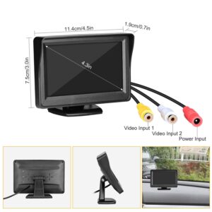 Backup Camera Monitor Kit Wireless, Lychee 4.3in Monitor and Rear View Camera with Night Vision Guide Lines for Car SUV Vehicle Pickup Truck