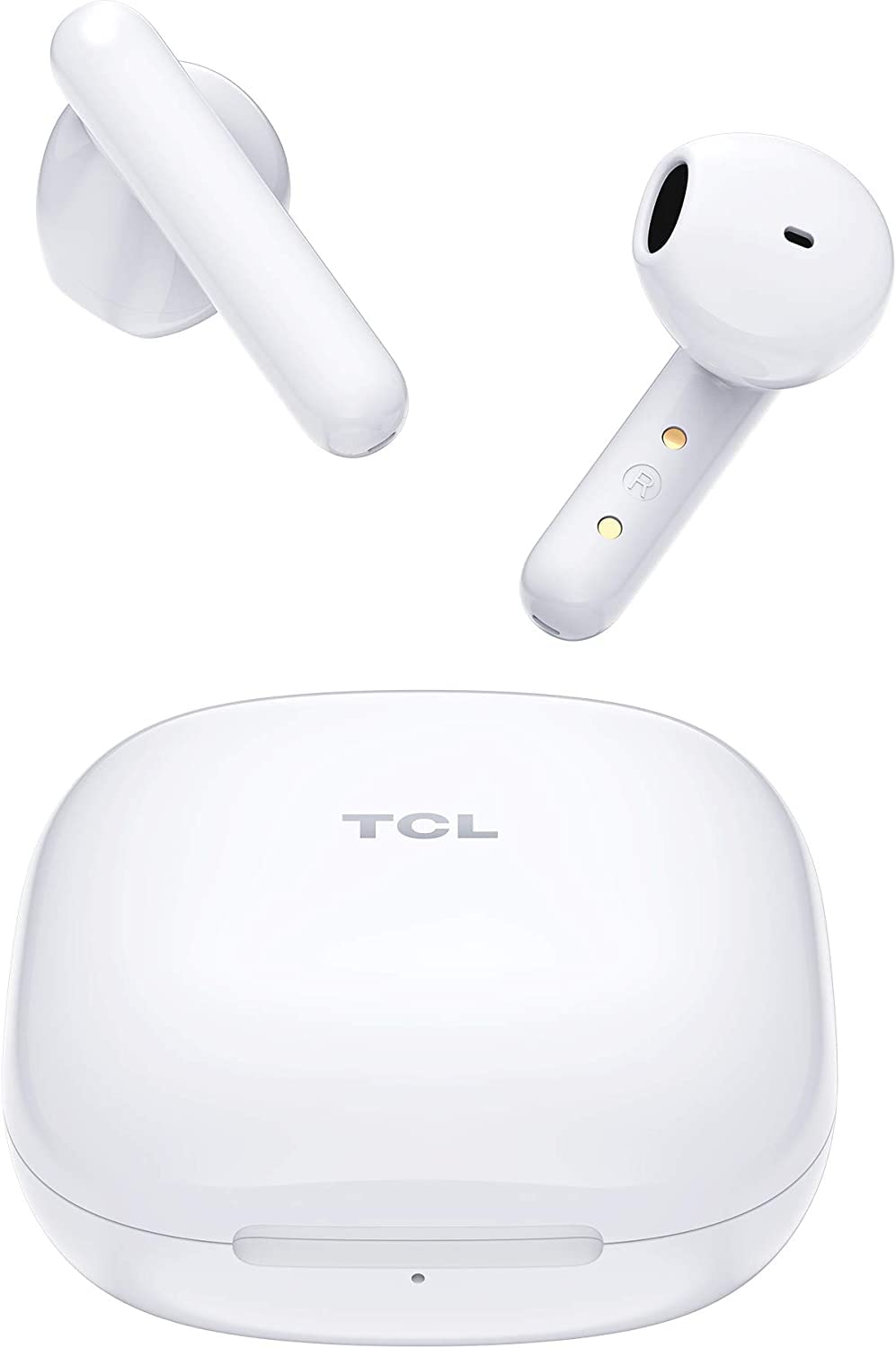 TCL S150 True Wireless Earbuds, Deep Bass with 13mm Drivers, Bluetooth 5.0 Headphones, Type C Charging Case, Noise Isolation, Waterproof Touch Control Wireless Earphones with Mic for Work, White