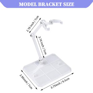 POMER Action Figure Stand, 5 Pcs Transparent Assembly Action Figure Display Holder Base Model Support Stand Compatible with 6" HG/RG/SD Gundam 1/144 Toy with Screwdriver