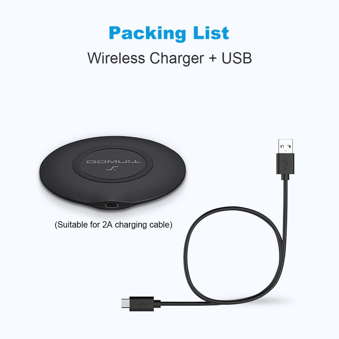 Tinwoo Wireless Charger,QI-Certified 15W Max Fast Wireless Charging Pad (NO AC Adapter)