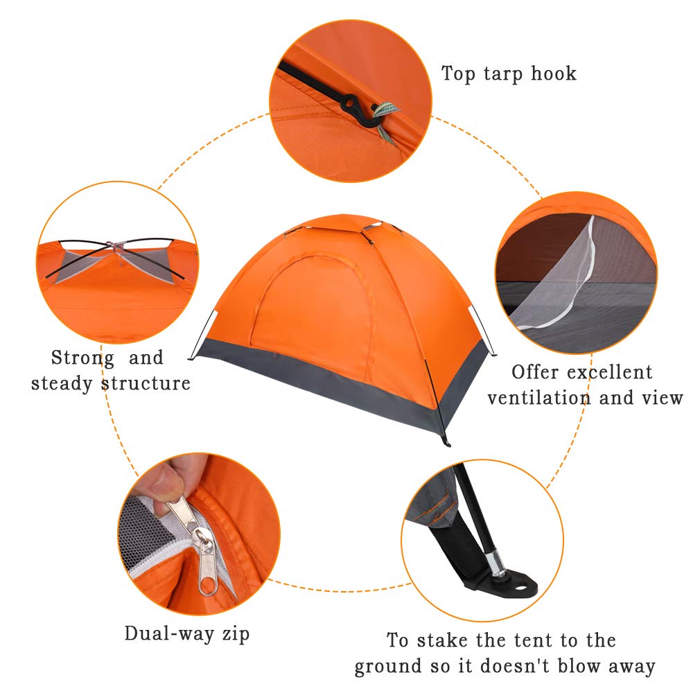 Kcelarec Single Person Pop Up Tent, Waterproof Dome Tent for Camping Outdoor Hiking