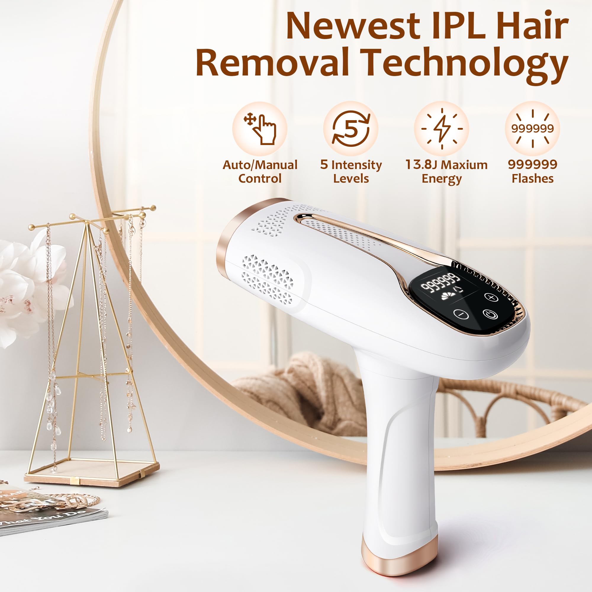 Hair Removal for Women and Man hair removal UPGRADE to 999,999 Permanent Flashes Facial body Profesional Hair Remover Device