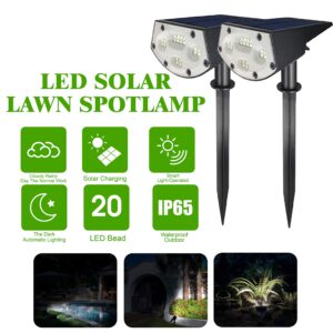 Himalayan Glow 20 LEDs Solar Spotlights, IP65WaterProof Landscape Wall Light, 2-in-1 Wireless Outdoor Solar Landscaping Light for Yard Garden Driveway Porch, 4 Pack , White