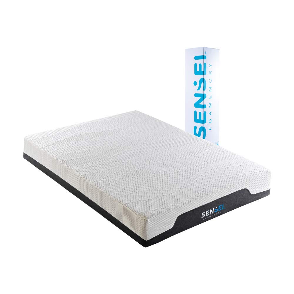 Sensei Classic Orthopaedic Memory Foam Mattress in a Box l Manufactured with CertiPUR-US l Certified Foams with Removable and Washable Cover l Semi Firm (Queen)