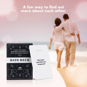 BestSelf Co. Date Deck - Couples Card Game with 50 Conversation Starters for Fun and Meaningful Date Nights, Adults Game