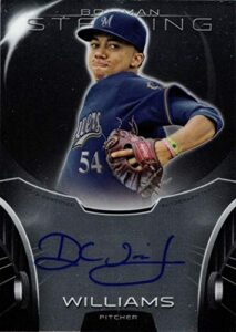 2013 bowman sterling prospects baseball #bsap-dw devin williams certified autograph pre-rookie card - brewers