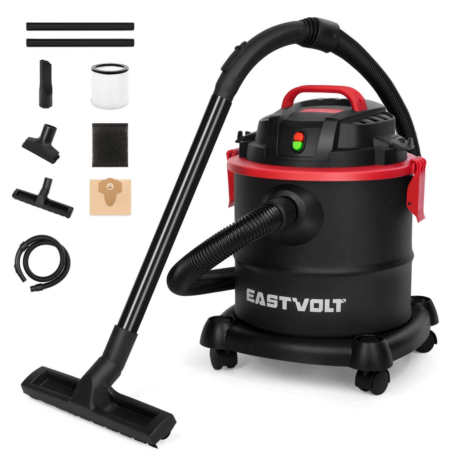 Eastvolt Wet Dry Vacuum Cleaner, 5 Gallon 5.5 Peak HP 3 in 1 Blower, Hepa Filtration Dry Wet Suction for Home, Garage, Vehicle, Workshop (K-411F)