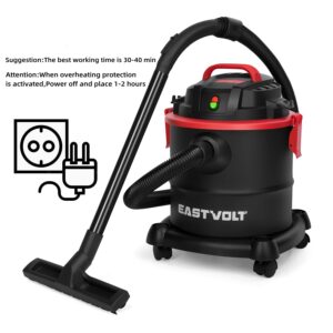 Eastvolt Wet Dry Vacuum Cleaner, 5 Gallon 5.5 Peak HP 3 in 1 Blower, Hepa Filtration Dry Wet Suction for Home, Garage, Vehicle, Workshop (K-411F)