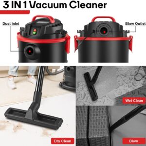 Eastvolt Wet Dry Vacuum Cleaner, 5 Gallon 5.5 Peak HP 3 in 1 Blower, Hepa Filtration Dry Wet Suction for Home, Garage, Vehicle, Workshop (K-411F)