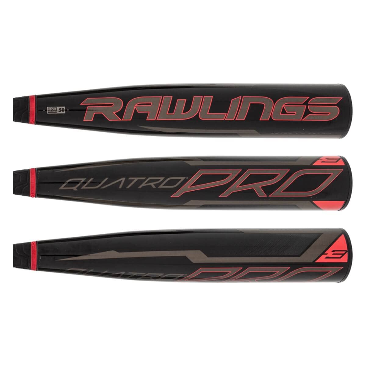 Rawlings 2021 Quatro Pro BBCOR Baseball Bat Series, 32 inch (-3)