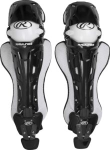 rawlings | mach catcher's leg guards | baseball | intermediate | black/white