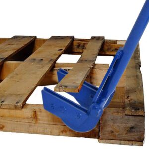 HOME-X Heavy-Duty Pallet Buster with Rotating Head, 45-Inch Powder-Coated Steel with Rubber Handle, No Assembly Required, 45" L x 6" W x 1 ¼ " H, Blue