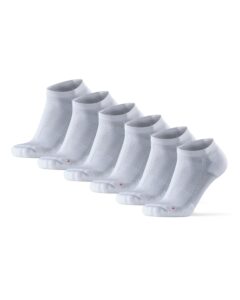 danish endurance 3 pack low-cut long distance running socks, men & women, white, us women 11-13 // us men 9.5-12.5