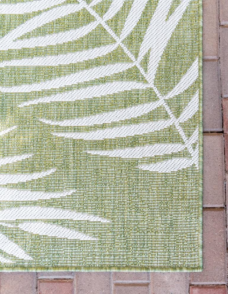 Unique Loom Outdoor Botanical Collection Area Rug - Palm (9' x 12' Rectangle, Green/ Ivory)