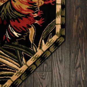 Unique Loom Barnyard Collection Area Rug - Farm (5' 3" Octagon, Black/ Cream)