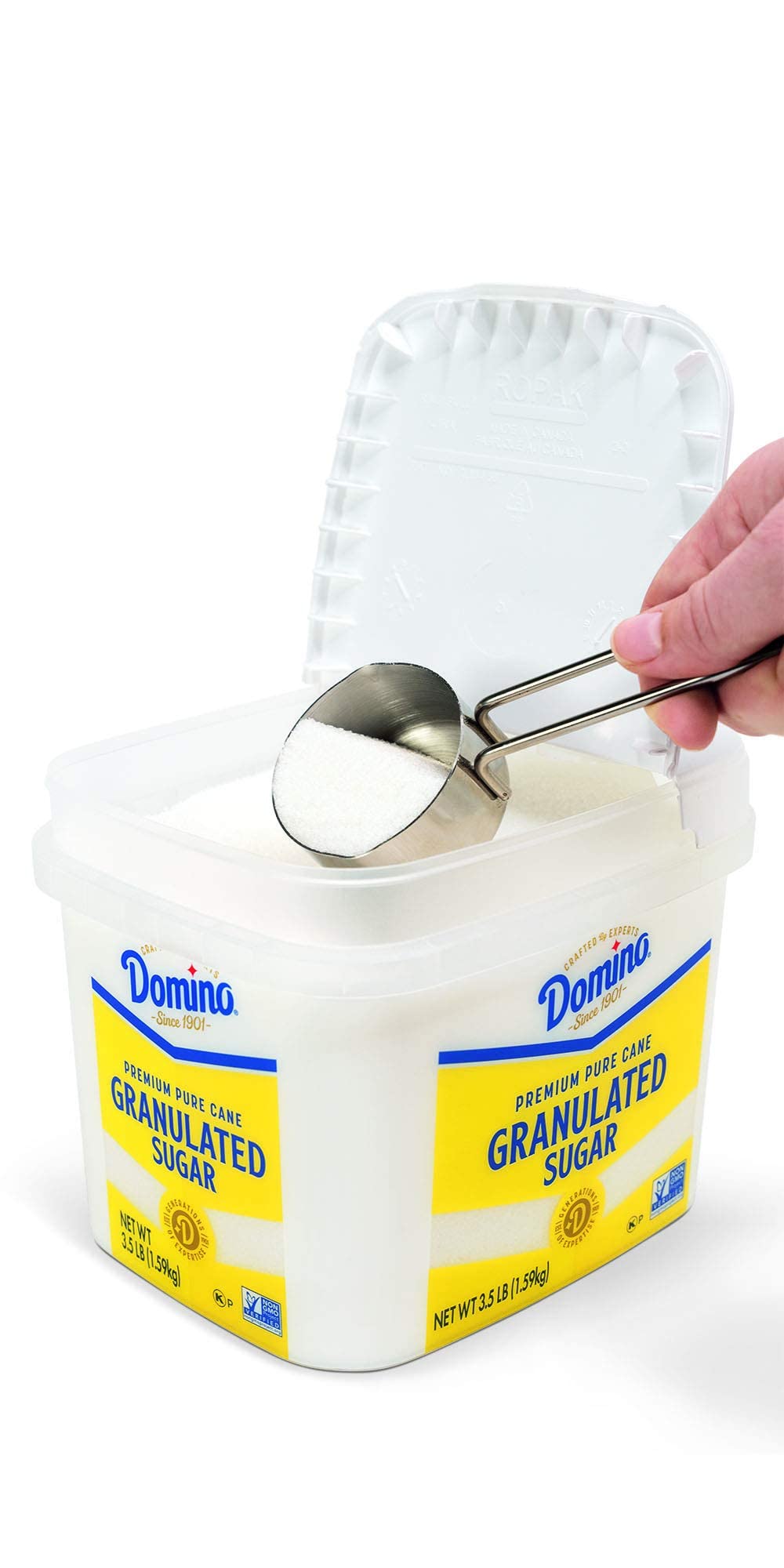 Domino Premium Pure Cane Granulated Sugar, 3.5 LB Easy Baking Tub (Pack of 2)