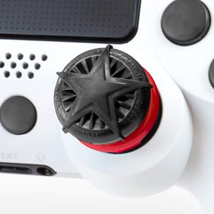 KontrolFreek Call of Duty: Black Ops Cold War Performance Thumbsticks for PlayStation 4 (PS4) and PlayStation 5 (PS5) | 2 High-Rise, Convex | Black/Red